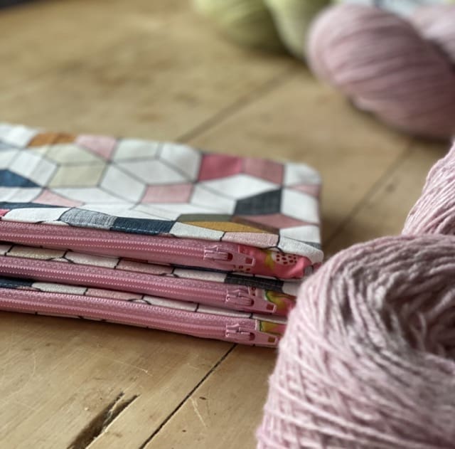 Hexagon Pencil Case Notions Pouch - Circus Tonic Handmade