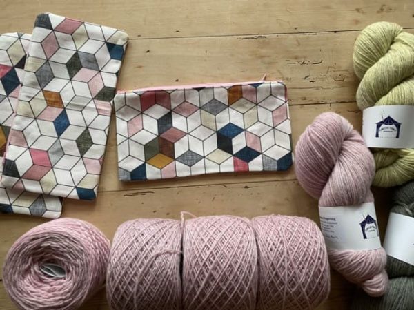 Hexagon Pencil Case Notions Pouch - Circus Tonic Handmade