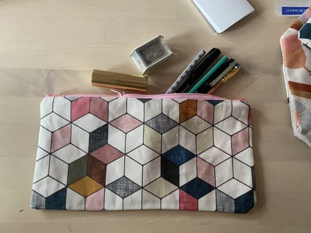 Hexagon Pencil Case Notions Pouch - Circus Tonic Handmade